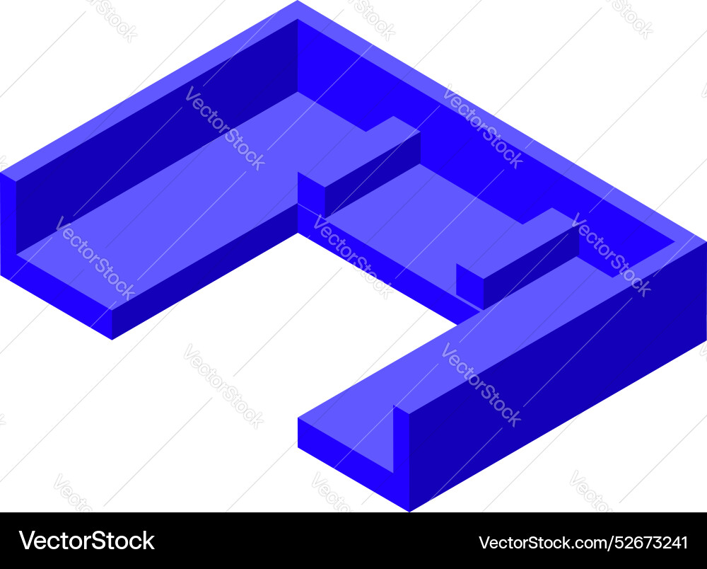 Blue swimming pool in isometric view showing Vector Image
