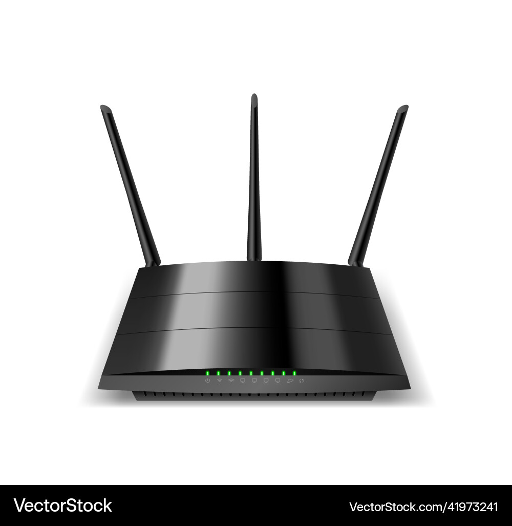 Modern Wi-Fi Router with Antennas Royalty Free Vector Image