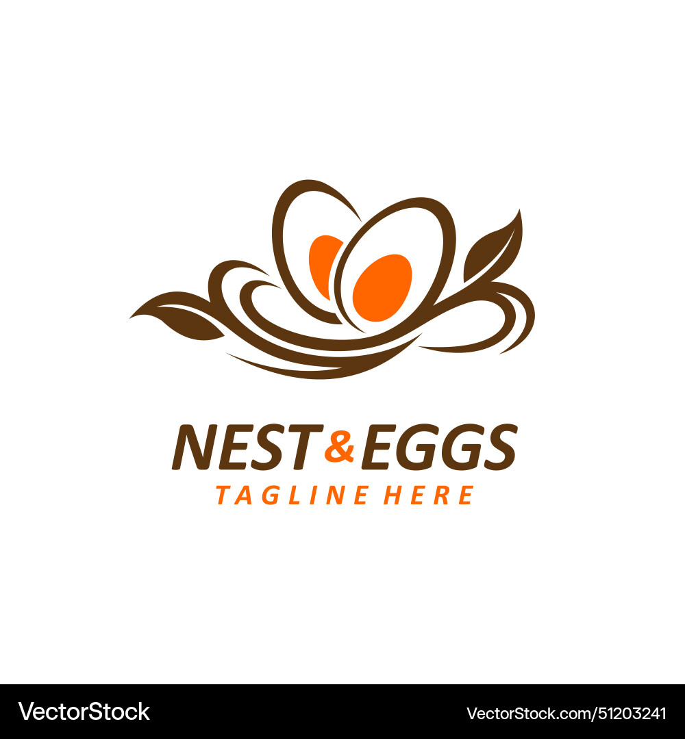 Nest logo with eggs concept Royalty Free Vector Image