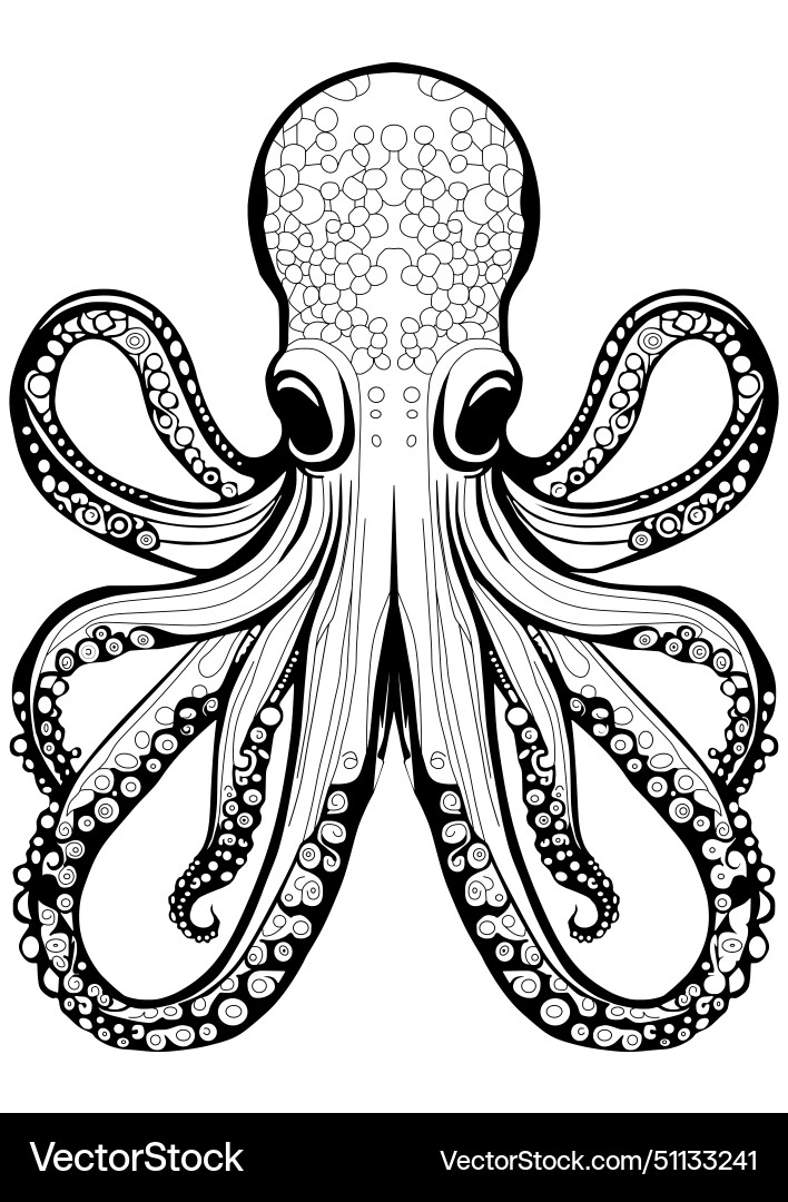 Octopus stencil Royalty Free Vector Image - VectorStock