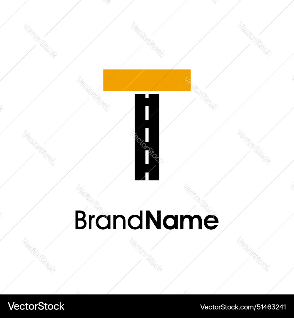 Simple minimalist initial t way logo Royalty Free Vector