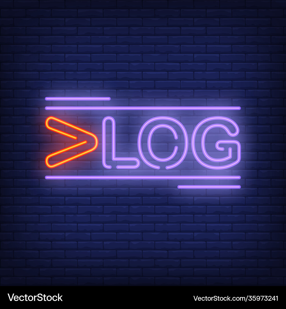 Vlog neon sign Royalty Free Vector Image - VectorStock