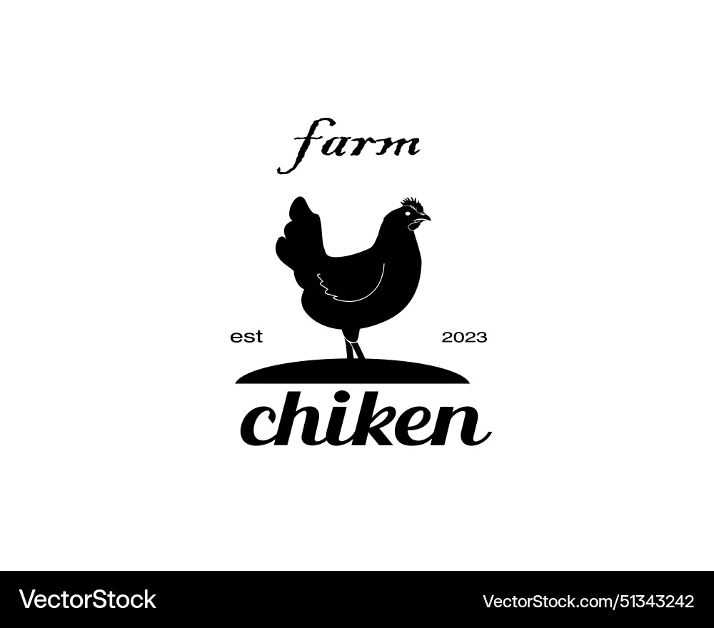 Chicken farm logo design Royalty Free Vector Image