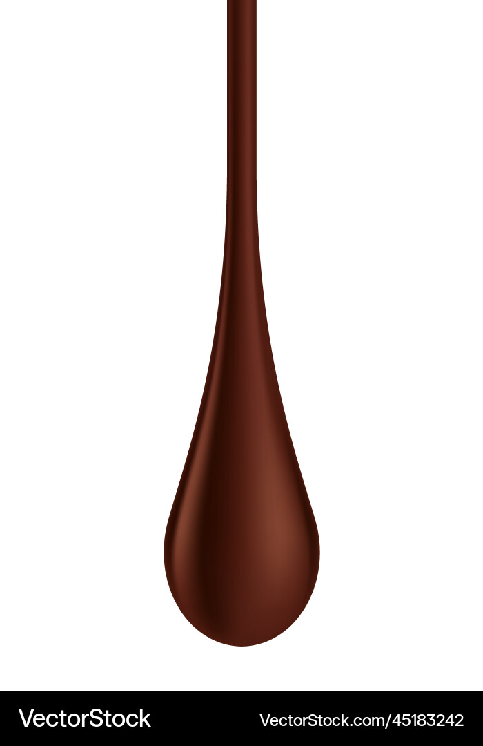 Chocolate drop realistic composition Royalty Free Vector