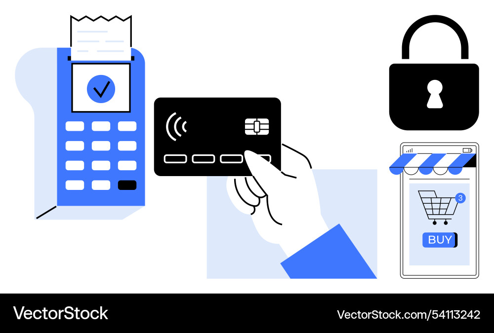 Contactless payment secure ecommerce transaction Vector Image