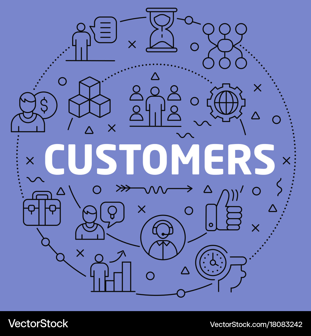Customer Relationship Icons Royalty Free Vector Image