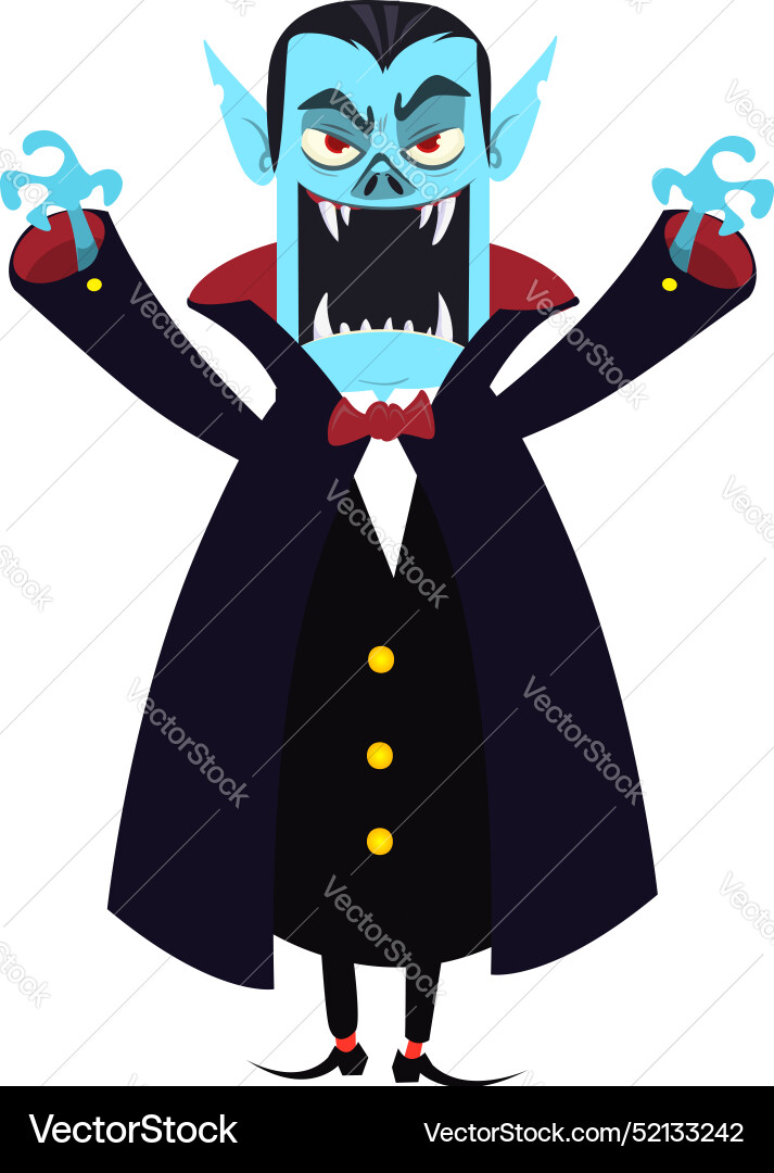 Cute cartoon vampire smiling isolated halloween Vector Image