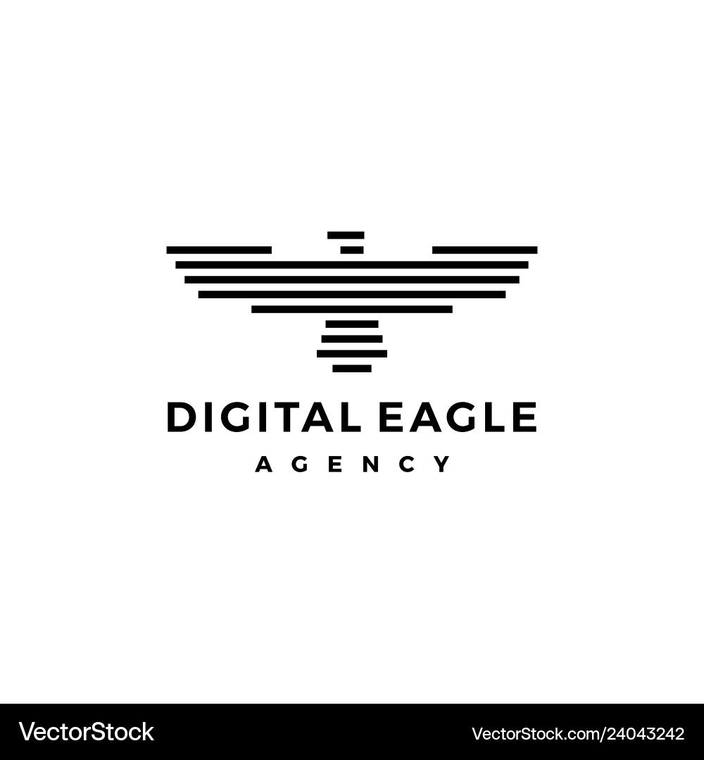 Eagle logo stripes line Royalty Free Vector Image