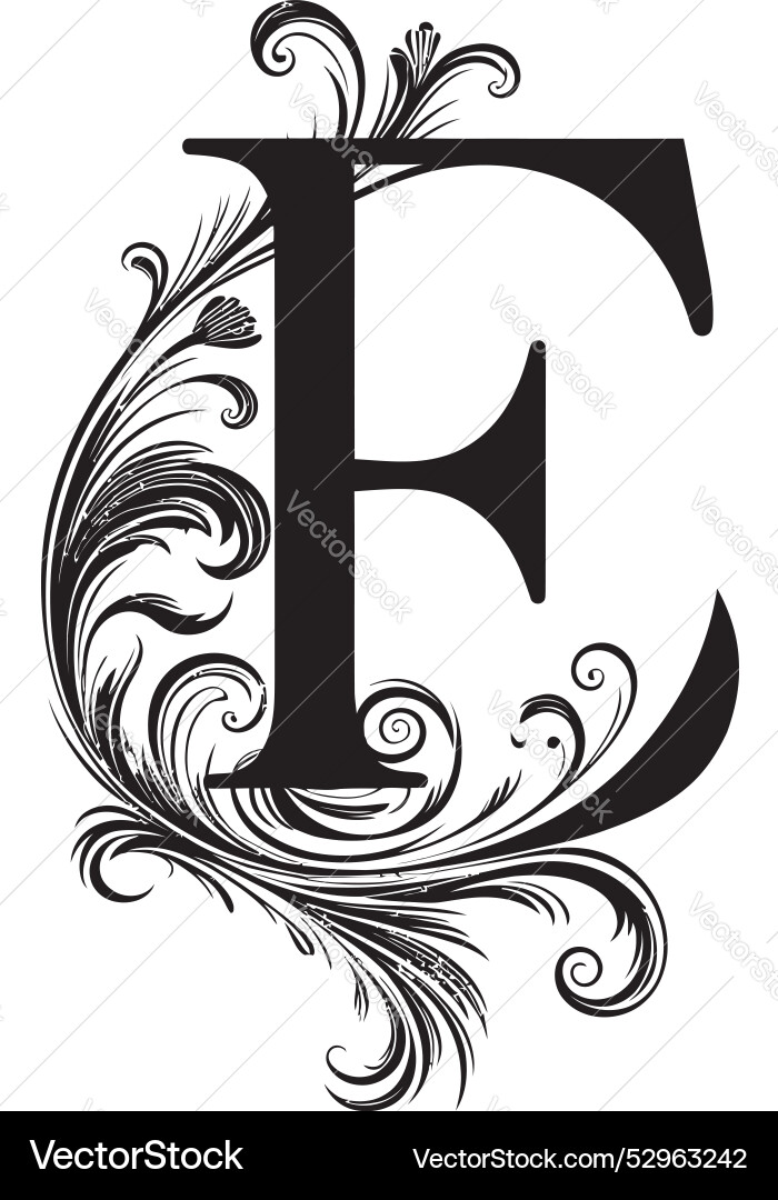 Ethereal essence transcendent letter e typeface Vector Image