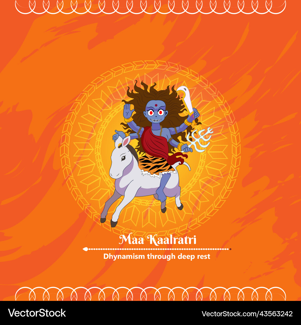 Goddess durga - seventh form- maa kalratri Vector Image