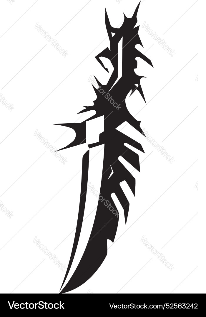 Gothic gladiator sophisticated black combat knife Vector Image