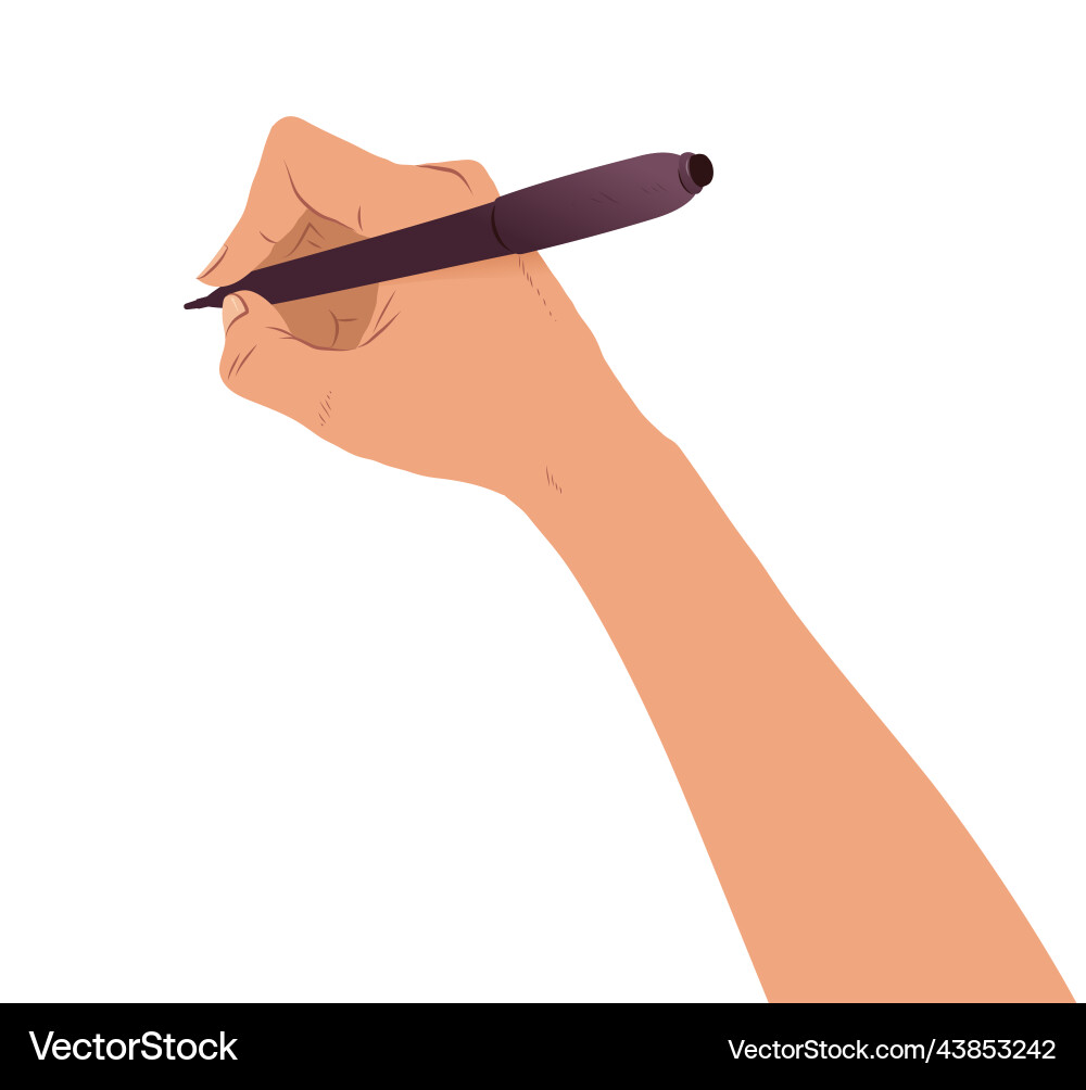 Hand writing with pen Royalty Free Vector Image