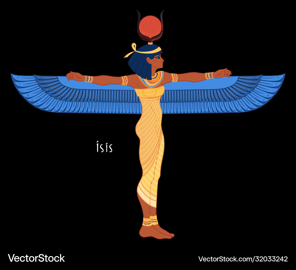 Isis goddess life and magic in egyptian Royalty Free Vector