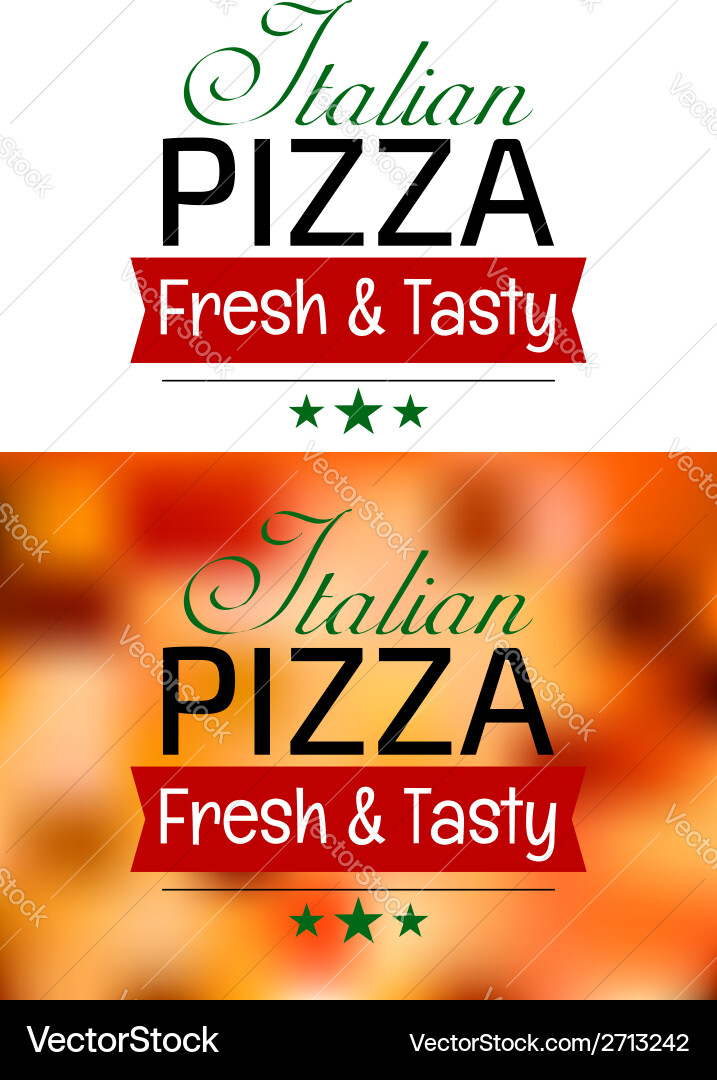 Italian pizza restaurant label Royalty Free Vector Image