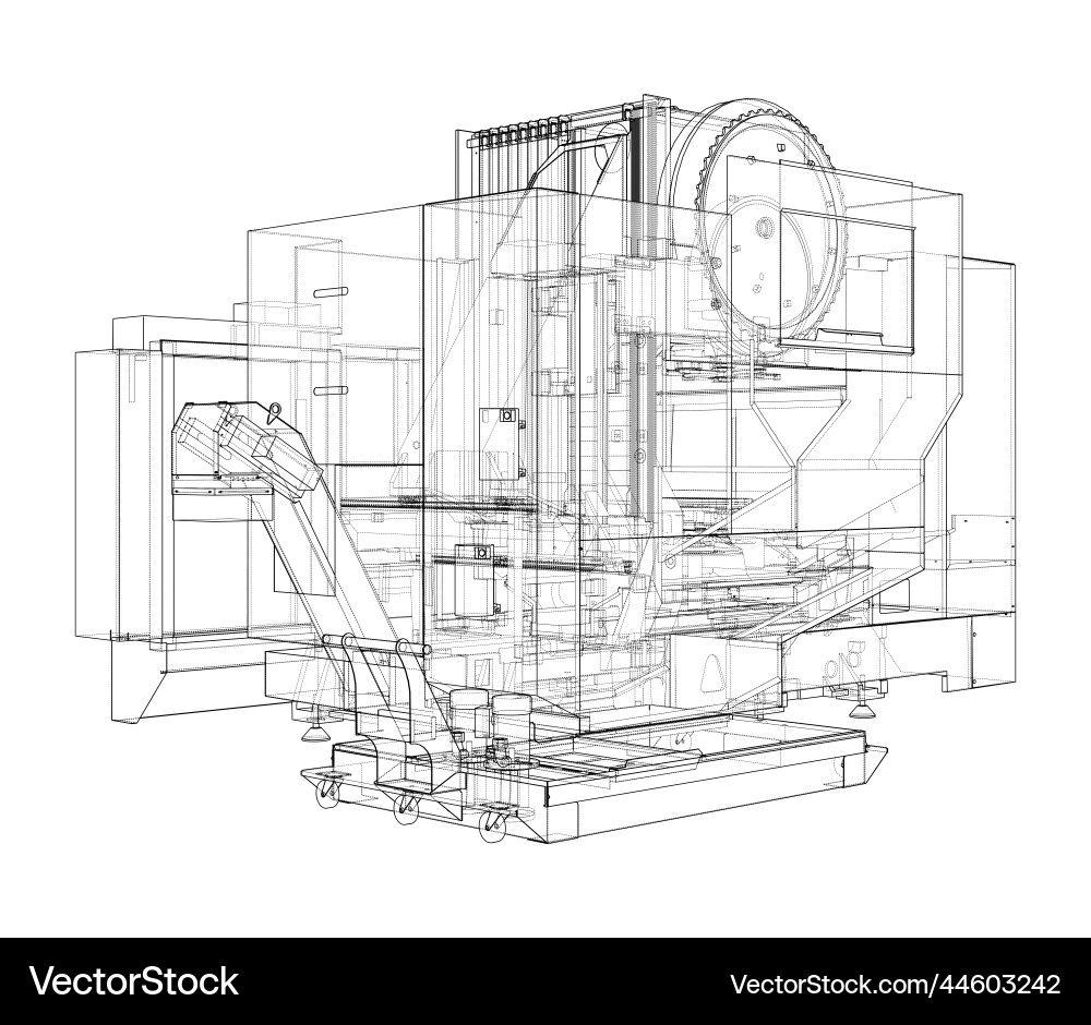 Metalworking cnc milling machine Royalty Free Vector Image