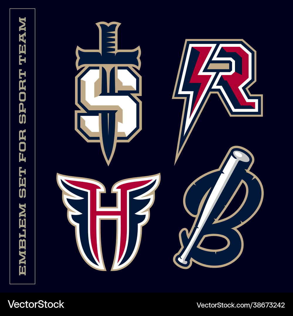 Modern professional letter emblems for sport teams