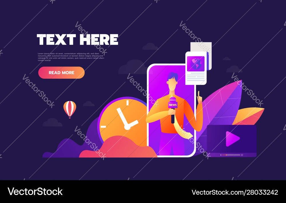 News app modern flat design graphic elements Vector Image