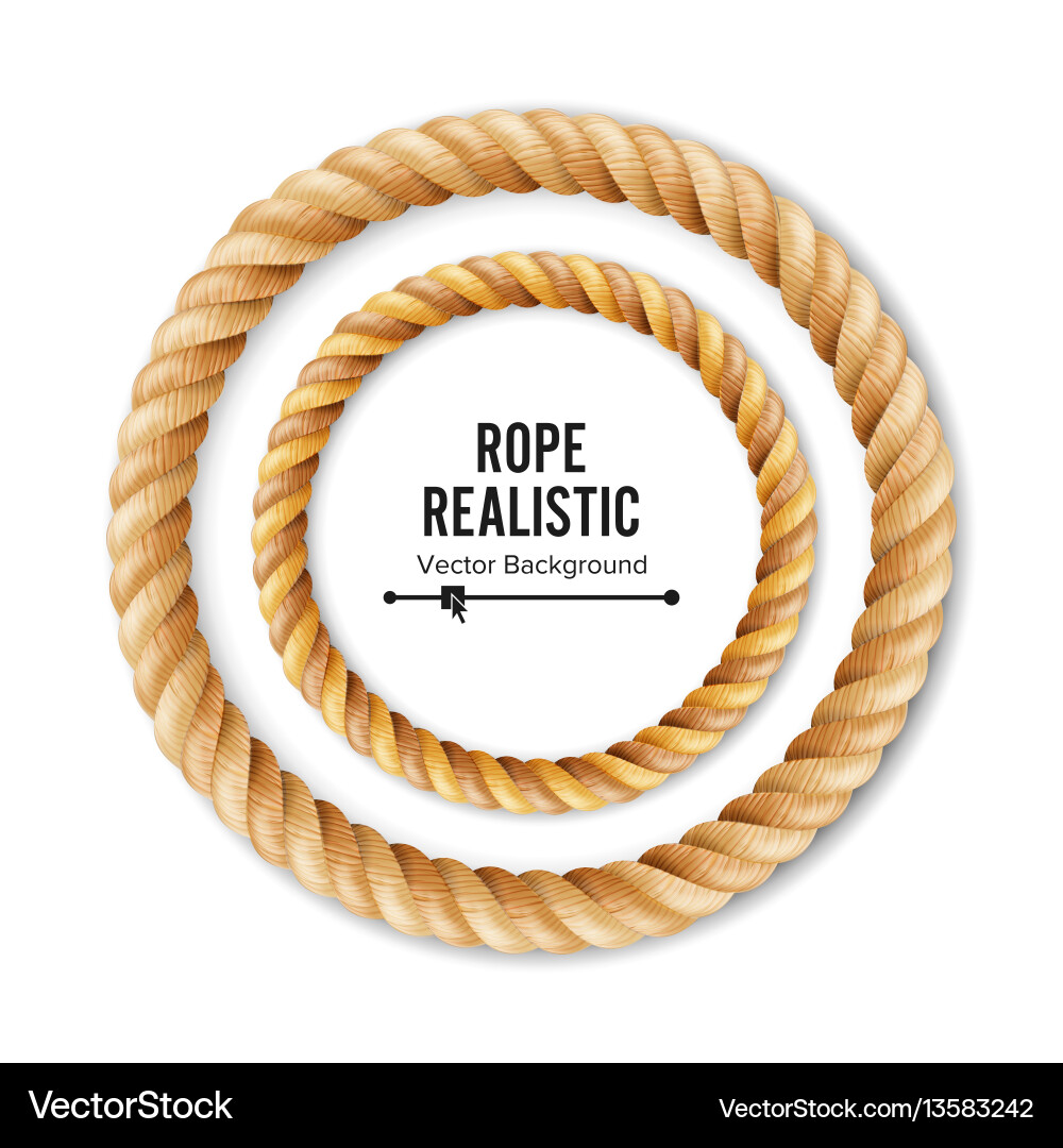 Realistic rope 3d circular isolated Royalty Free Vector
