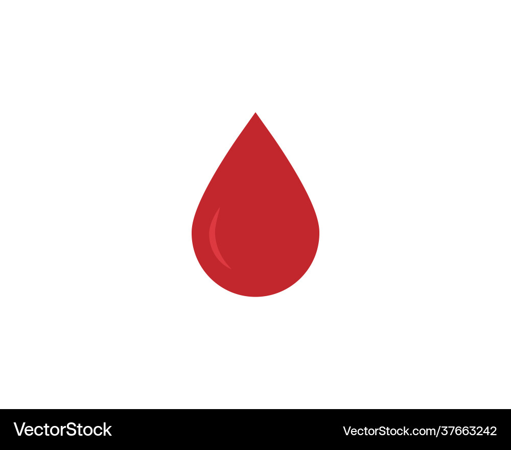 Red Blood Drop Icon - Flat Style Royalty Free Vector Image