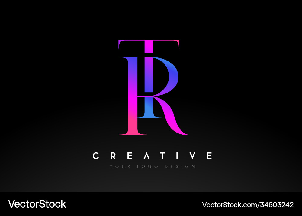 Tr rt letter design logo logotype icon concept Vector Image