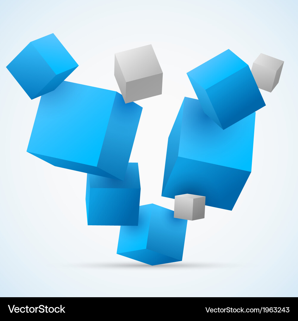 Abstract 3D Cubes Royalty Free Vector Image - VectorStock