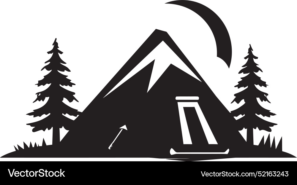Camping and trail running conquer the wilderness Vector Image