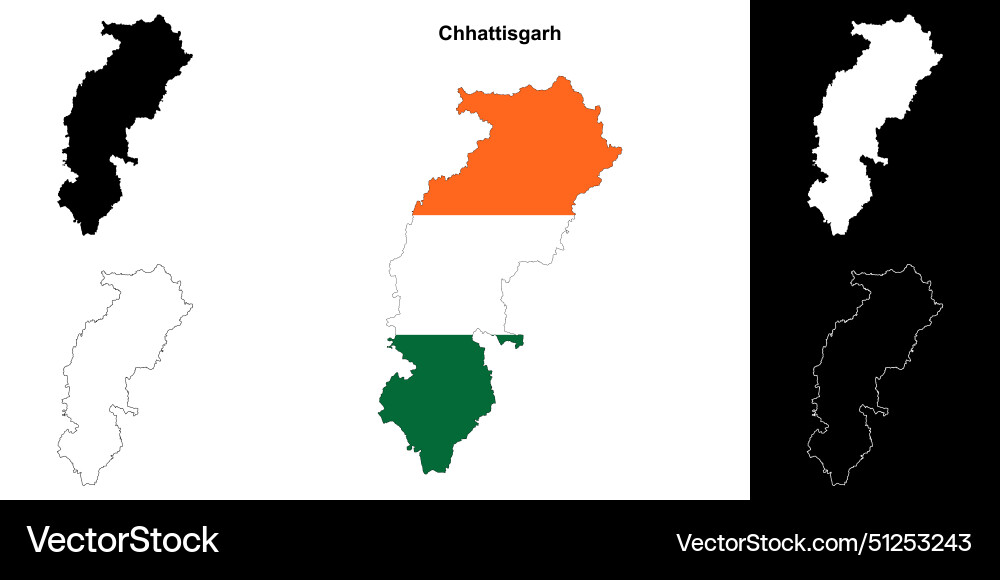 Chhattisgarh outline map Royalty Free Vector Image