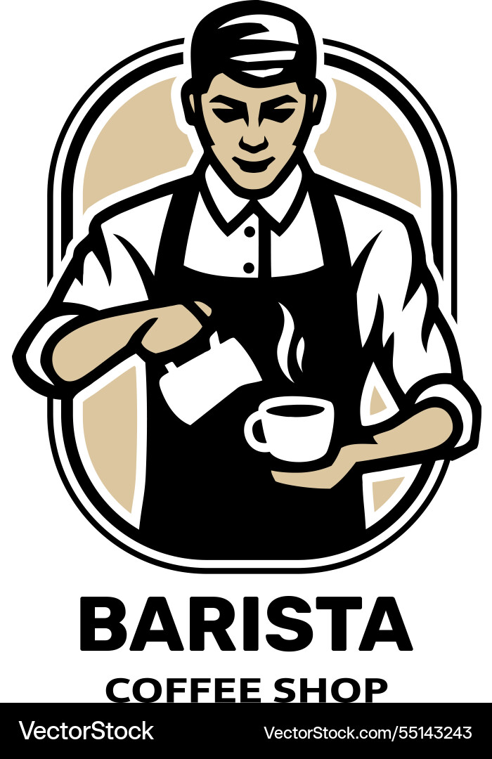 Coffee barista logo Royalty Free Vector Image - VectorStock