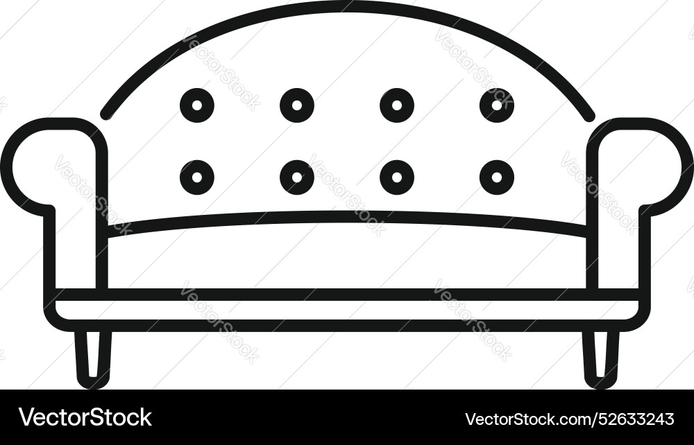 Comfortable sofa with rounded backrest Royalty Free Vector