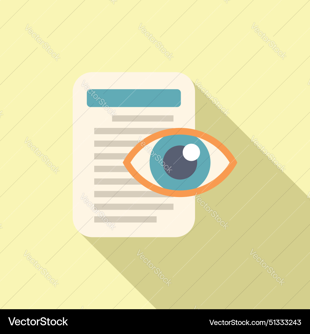 Document review concept icon with eye Royalty Free Vector