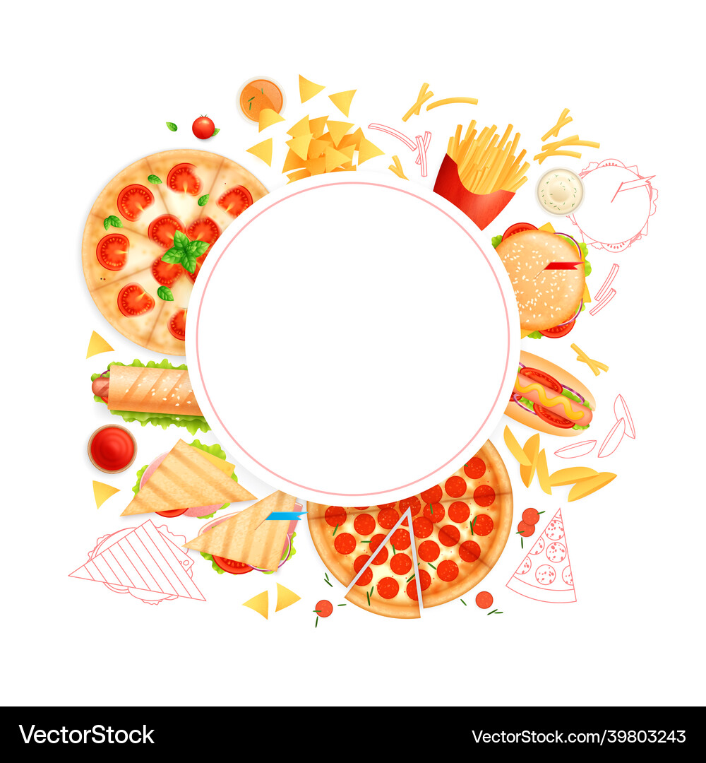 Fast food frame Royalty Free Vector Image - VectorStock