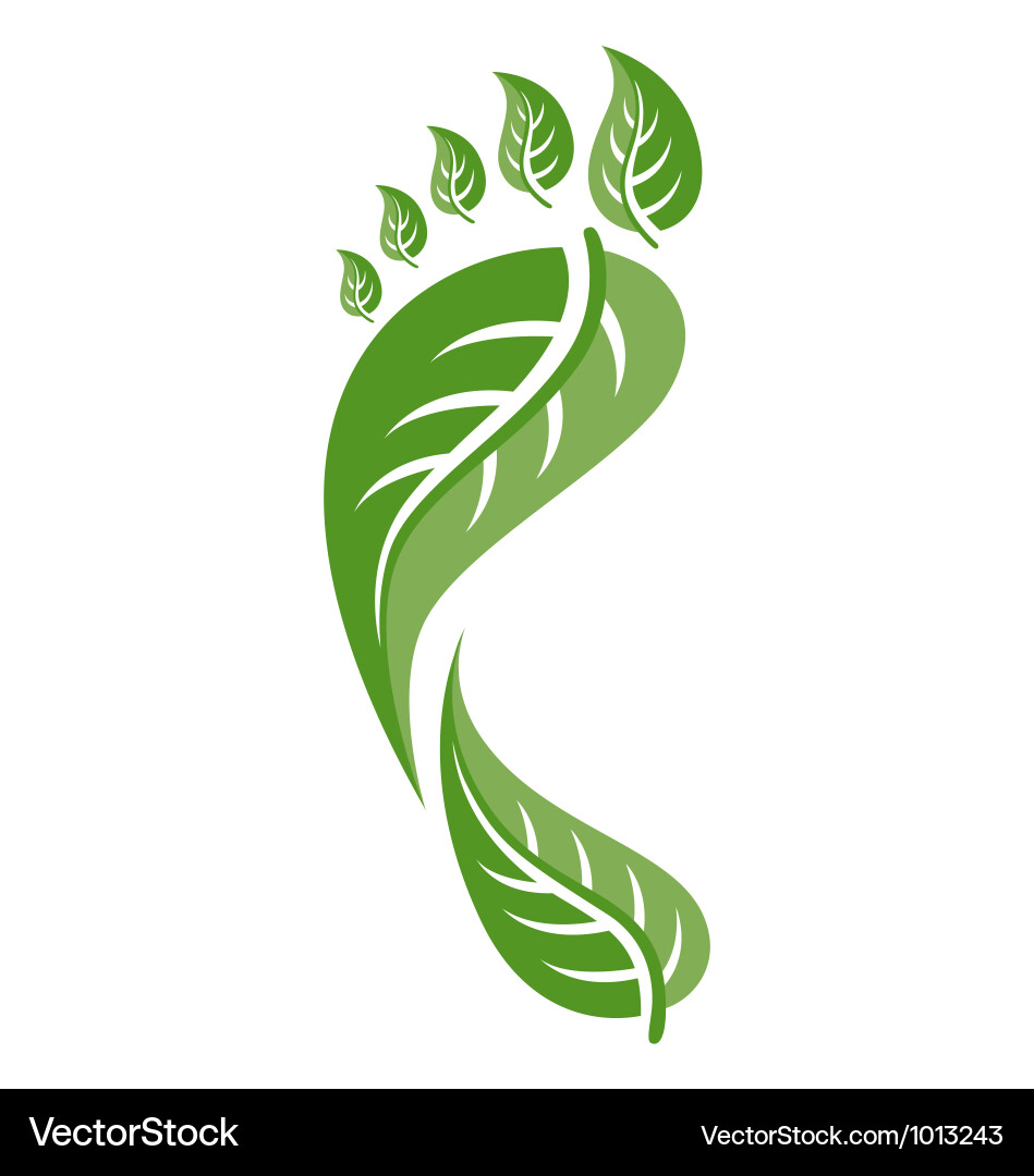 Footprint leaf Royalty Free Vector Image - VectorStock
