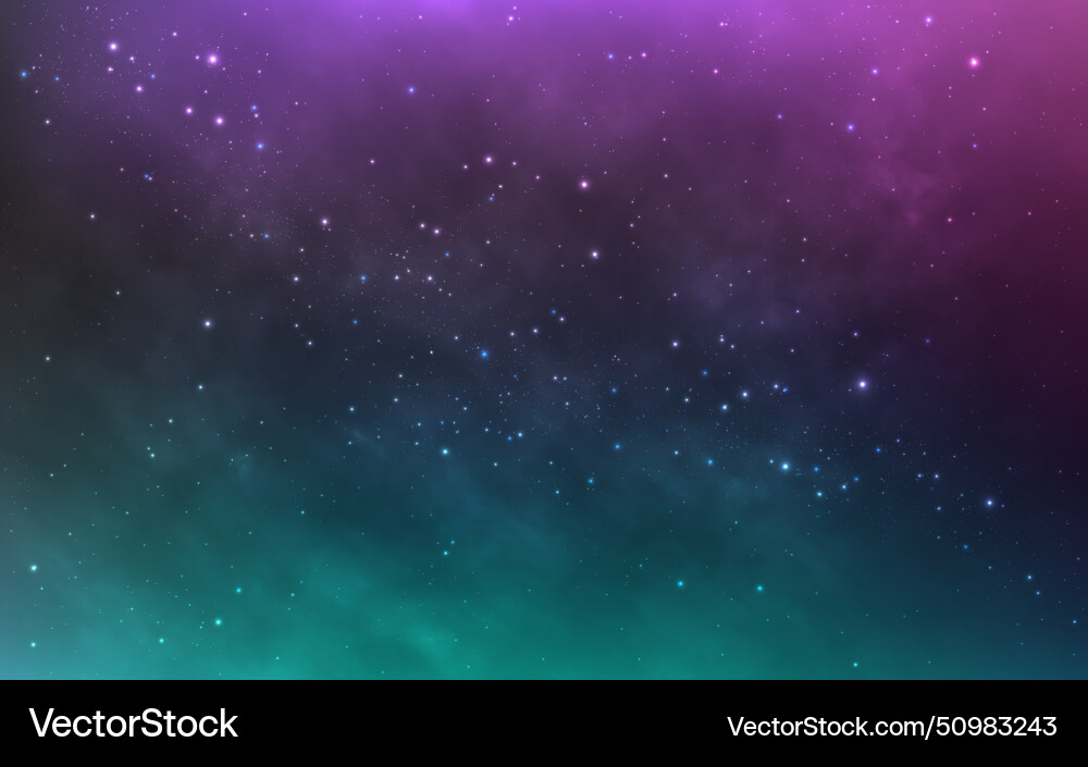 Green galaxy with white stars magic cosmos Vector Image