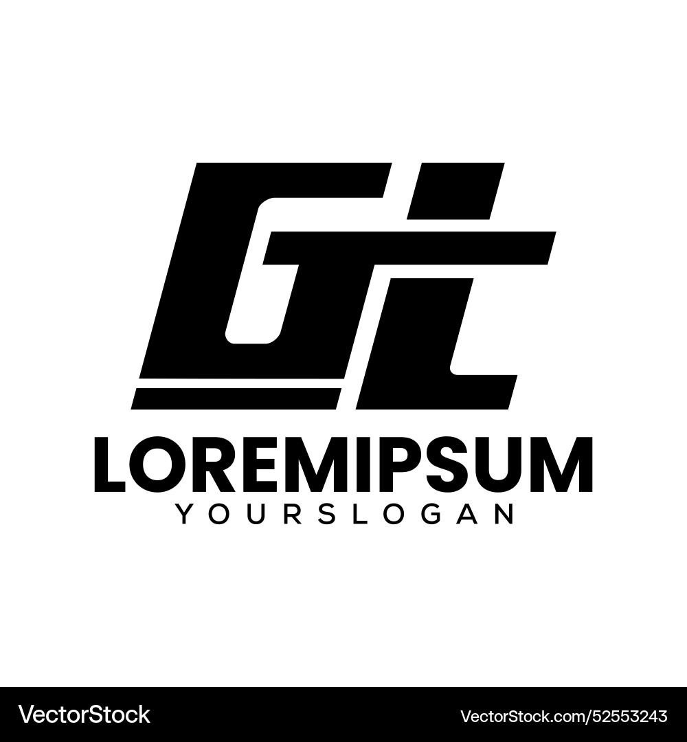 Initial letter g t logo design Royalty Free Vector Image