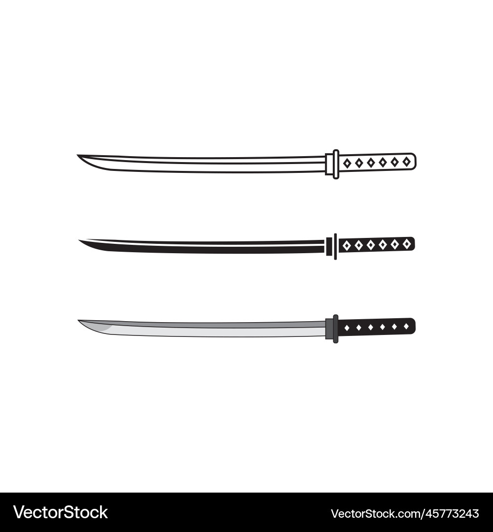 Katana samurai sword icon template Royalty Free Vector Image