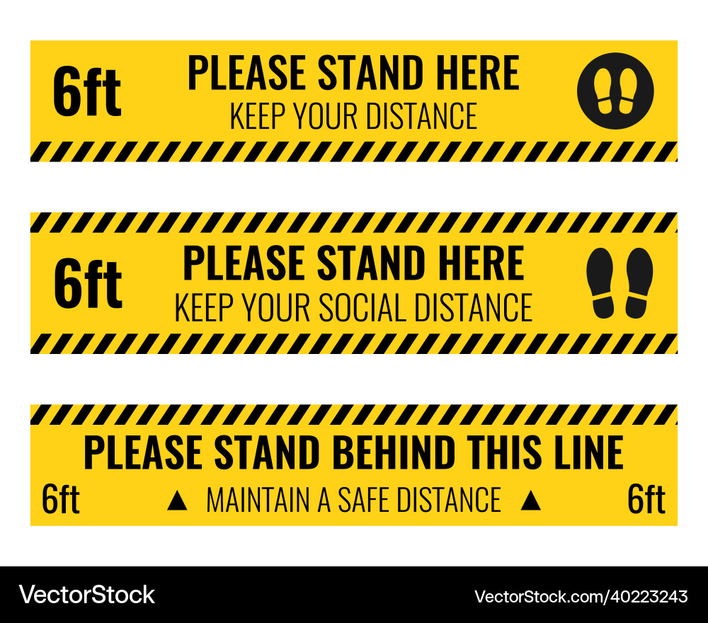 Keep distance sign preventive measures the 6 Vector Image