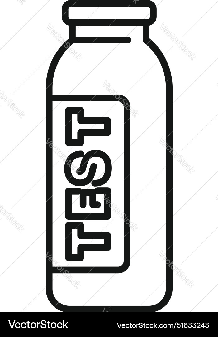 Medical test vial with label containing liquid Vector Image