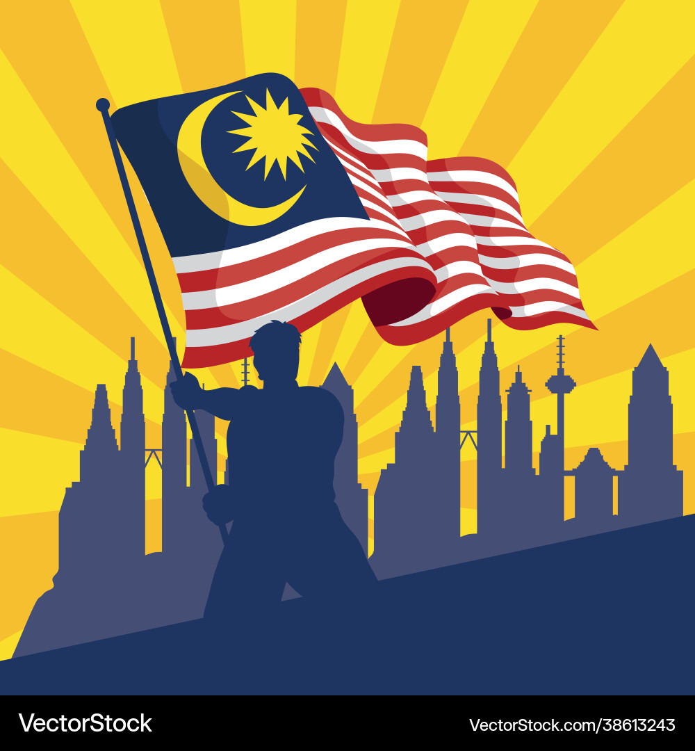 Merdeka celebration warrior Royalty Free Vector Image