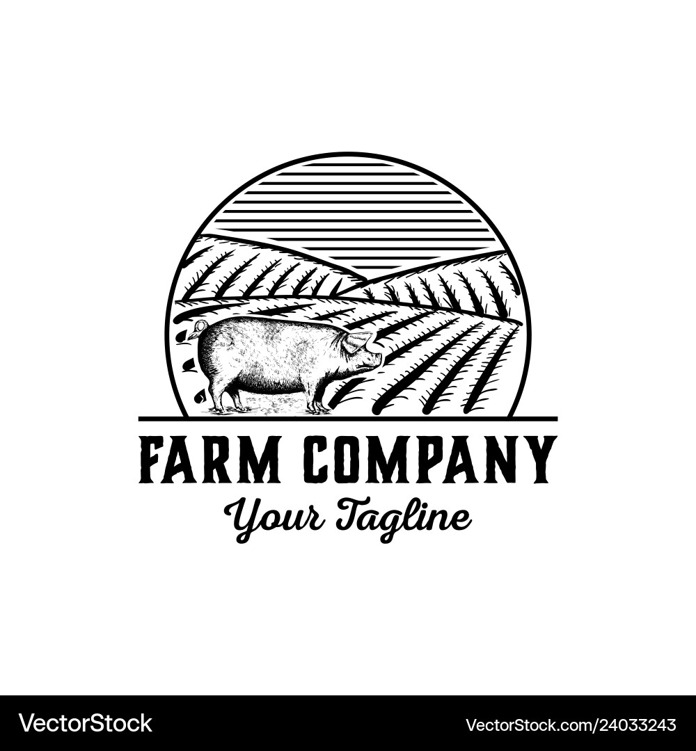 Pig logo farm Royalty Free Vector Image - VectorStock