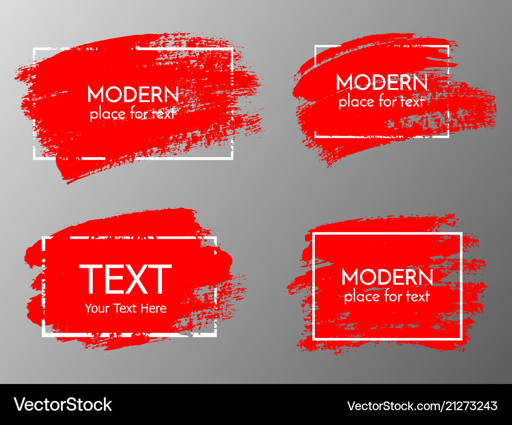 Red paint ink brush stroke line Royalty Free Vector Image