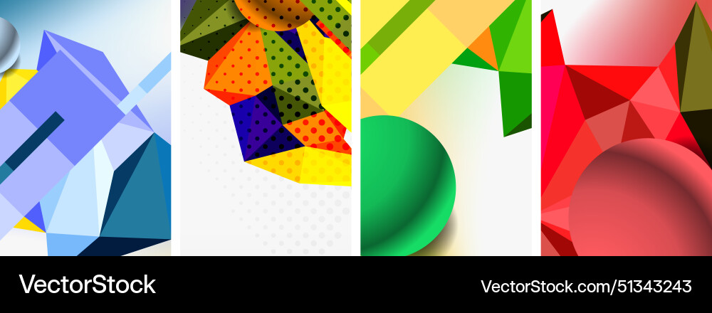 Set of geometric abstract composition with spheres