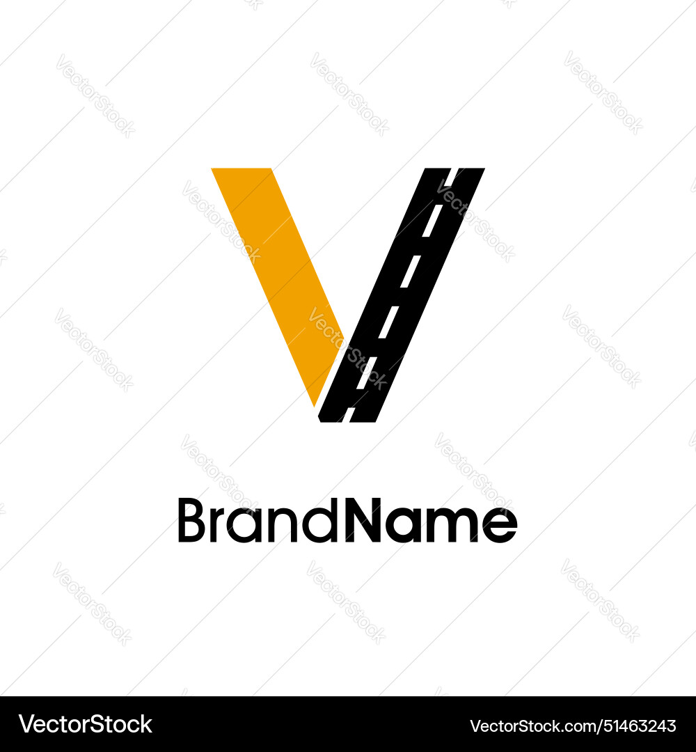 Simple minimalist initial v way logo Royalty Free Vector