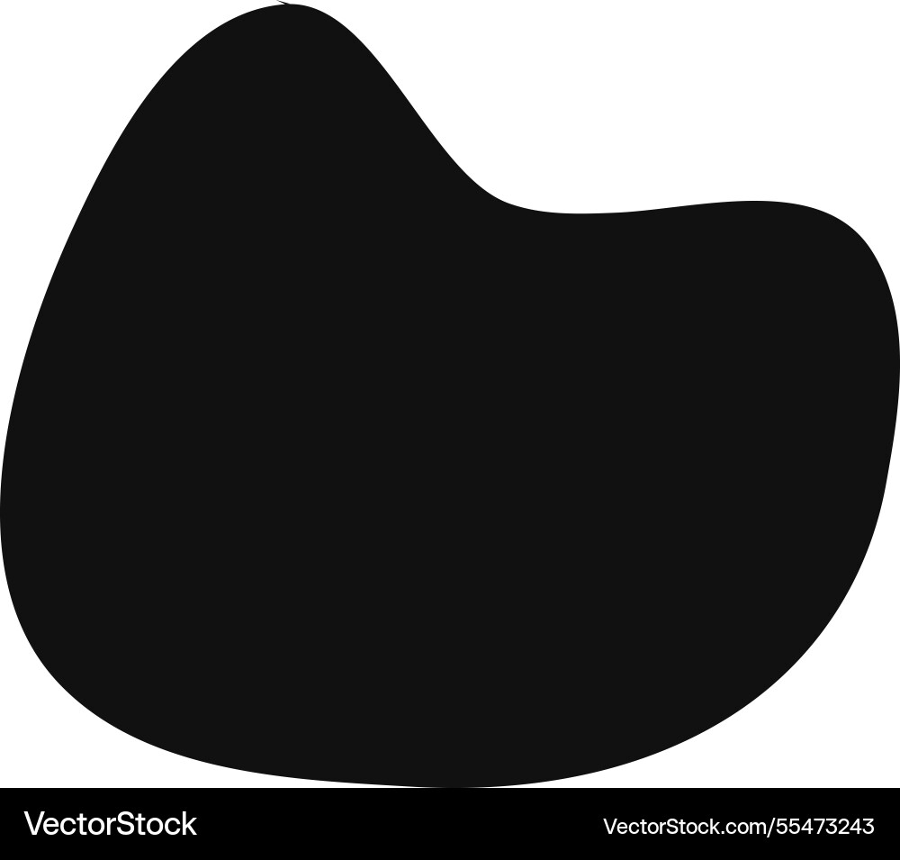 Smooth rounded black organic blob shape Royalty Free Vector