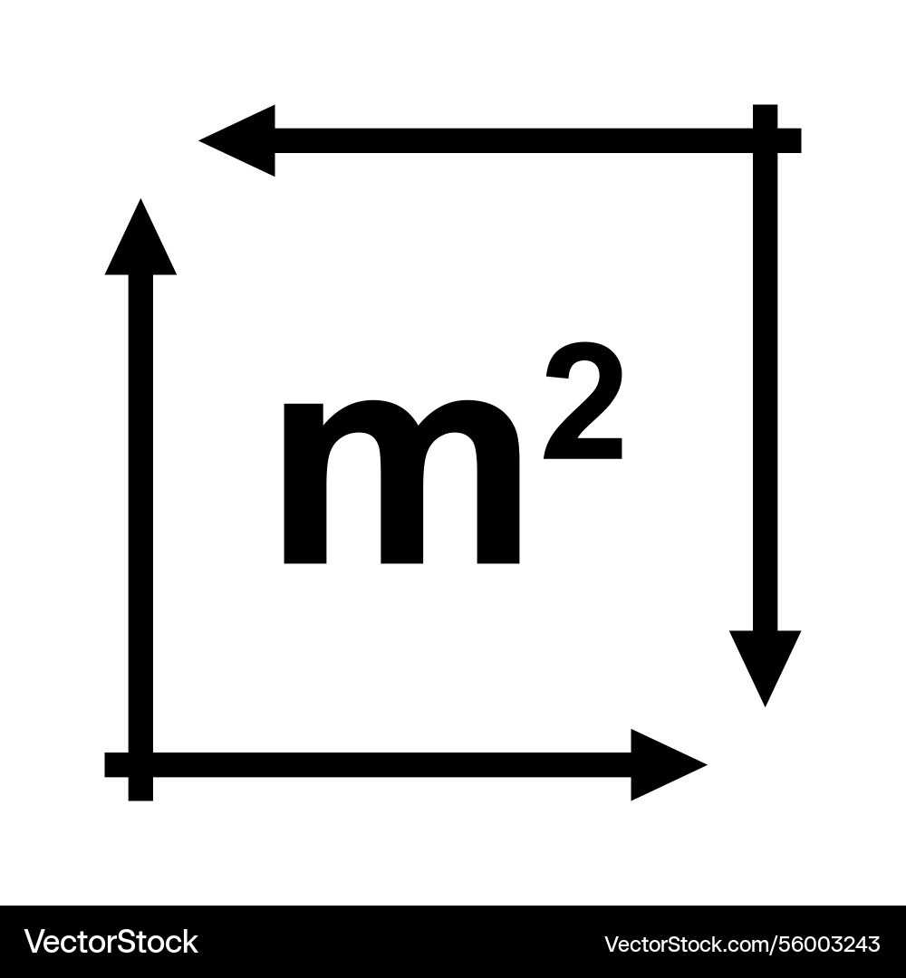 Square meter measurement icon dimension arrows Vector Image