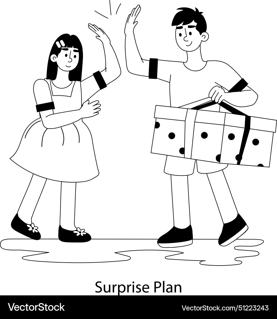 Surprise plan Royalty Free Vector Image - VectorStock