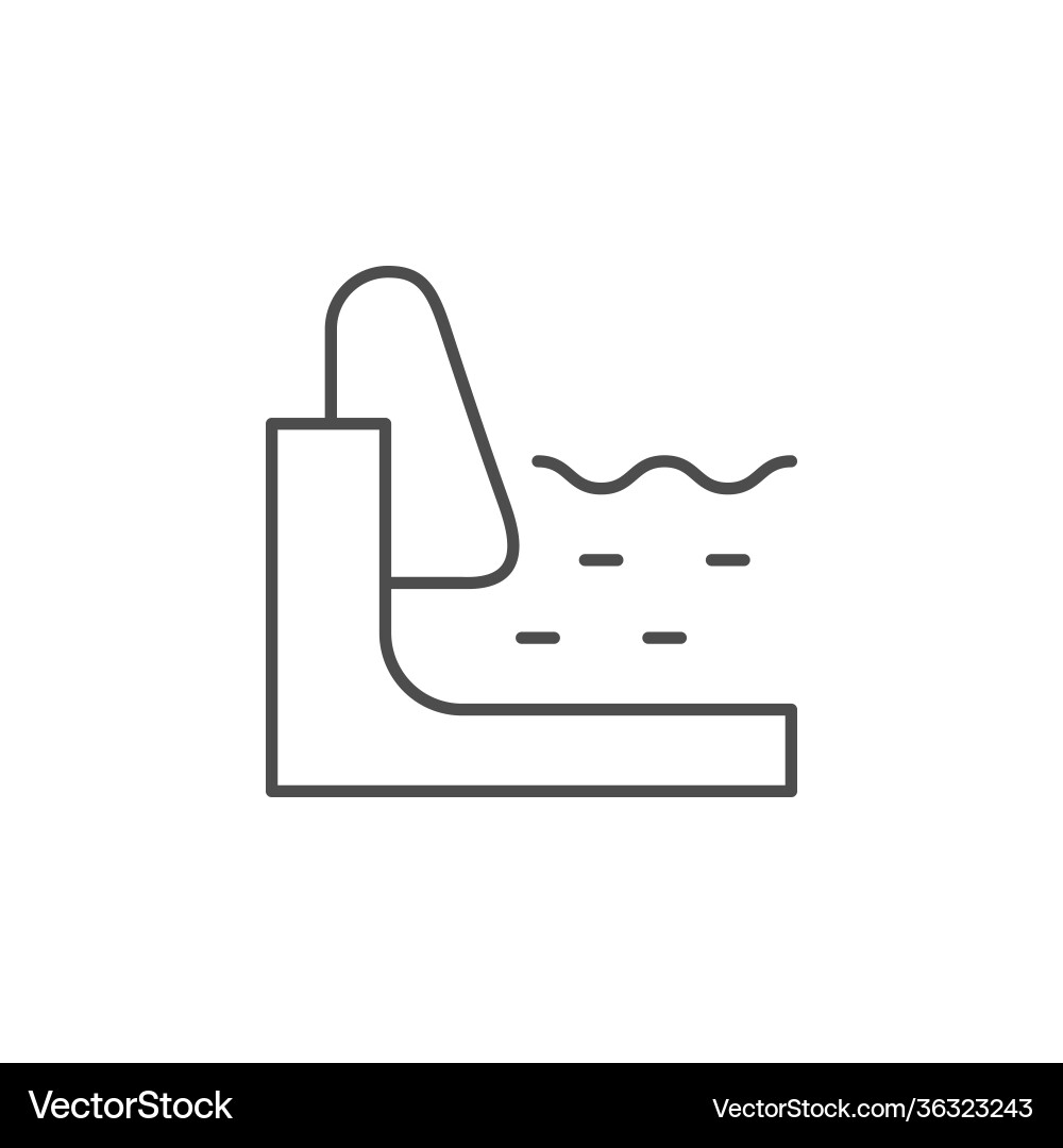 Swimming pool line outline icon Royalty Free Vector Image