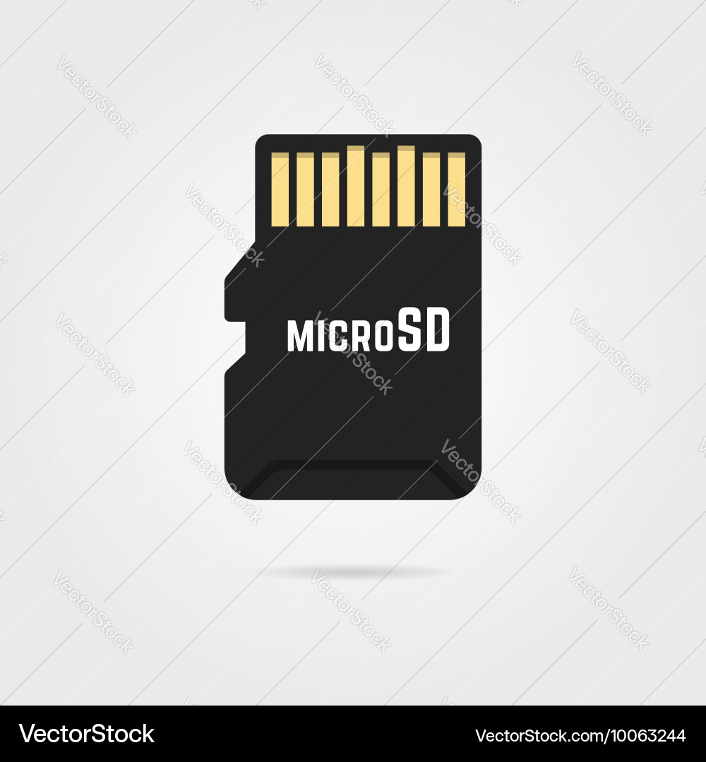 Black MicroSD Card Icon Royalty Free Vector Image