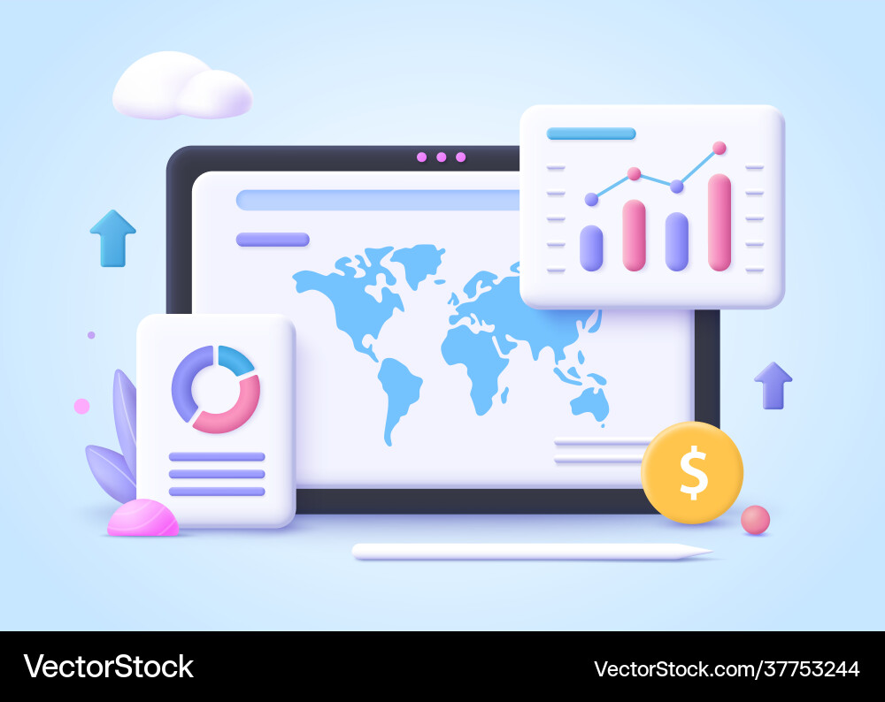 Concept business trend analysis Royalty Free Vector Image