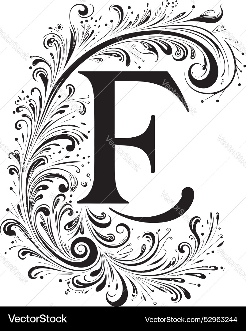 Elegant encounters graceful letter e font Vector Image