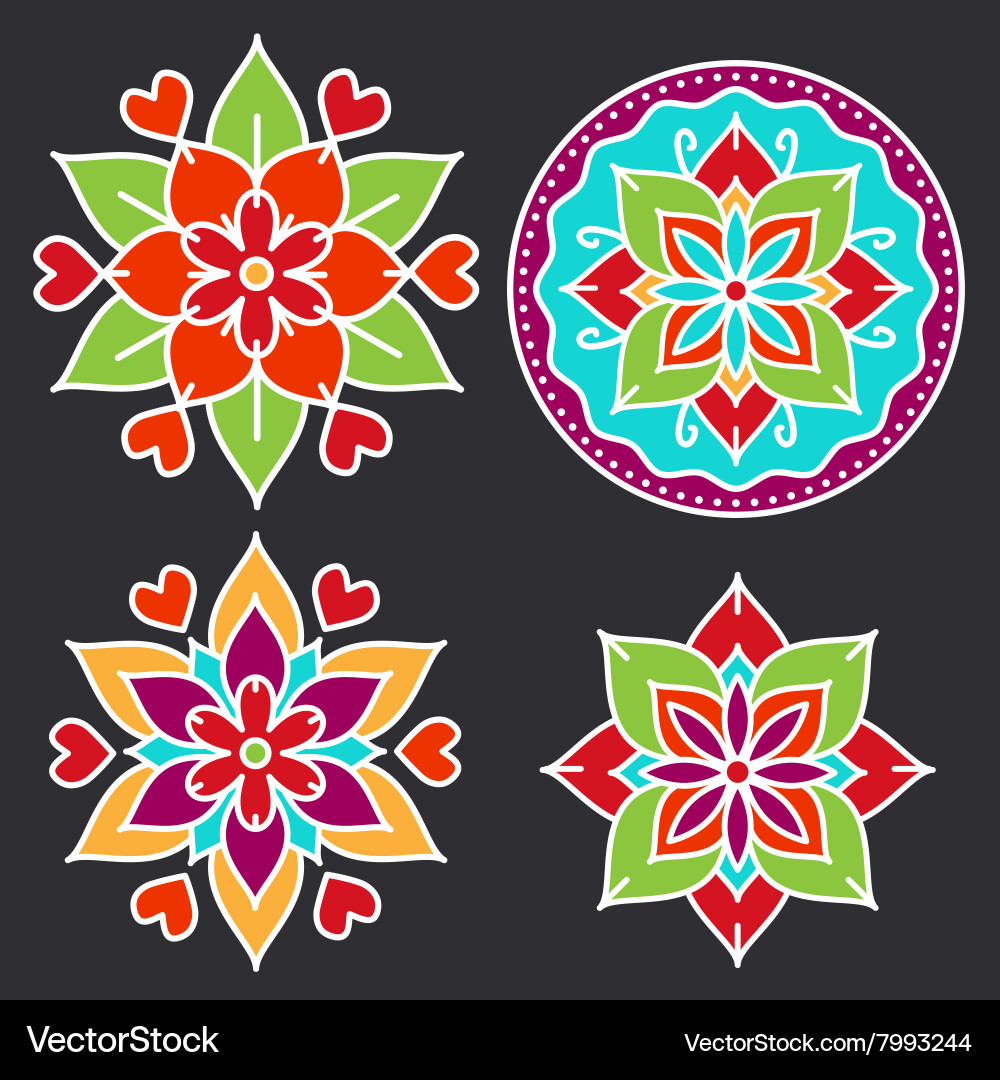 Kolam style elements Royalty Free Vector Image